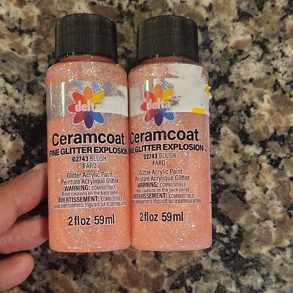 Delta | Other | Lot Of 2 Delta Ceramcoat Glitter Paint In Blush Pink ...